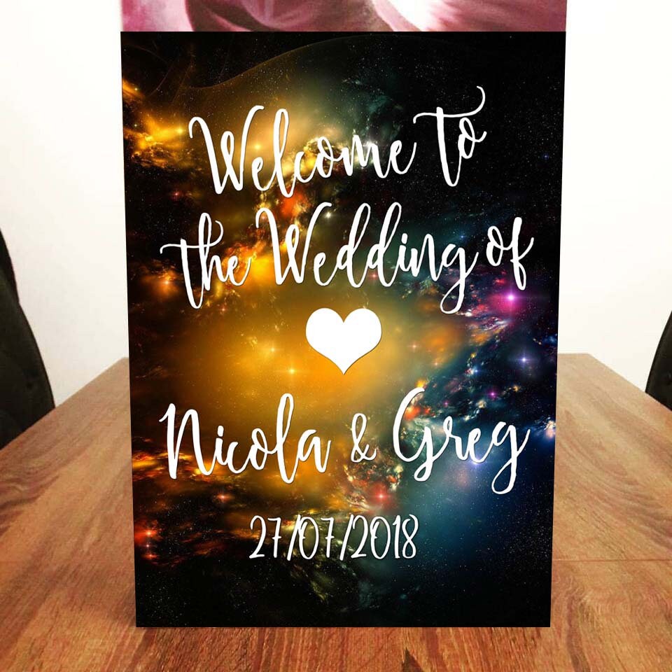 Galaxy Wedding Welcome Sign – Silk Stationery