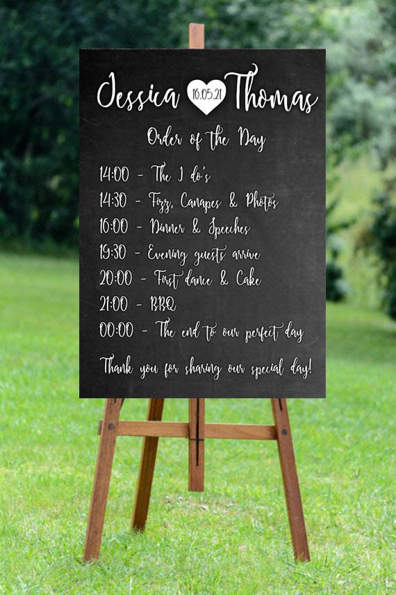 A1 Chalk Board Bundle - Table Plan & Order of the Day Sign – Silk ...